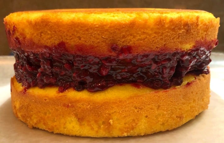 Naked Marionberry Cake | fresh fruit | buttercream | pound | EmilyFabulous