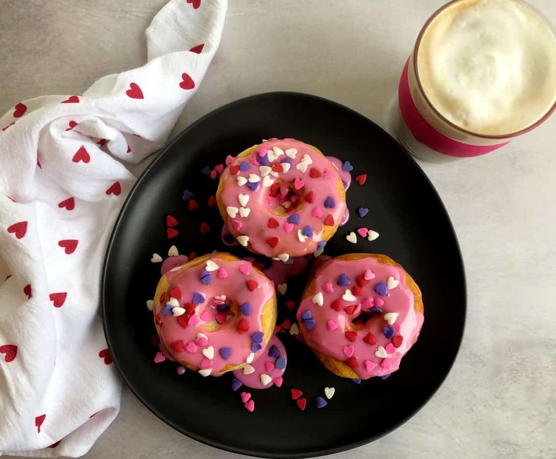 Air Fryer Valentine's Day Donuts | EmilyFabulous