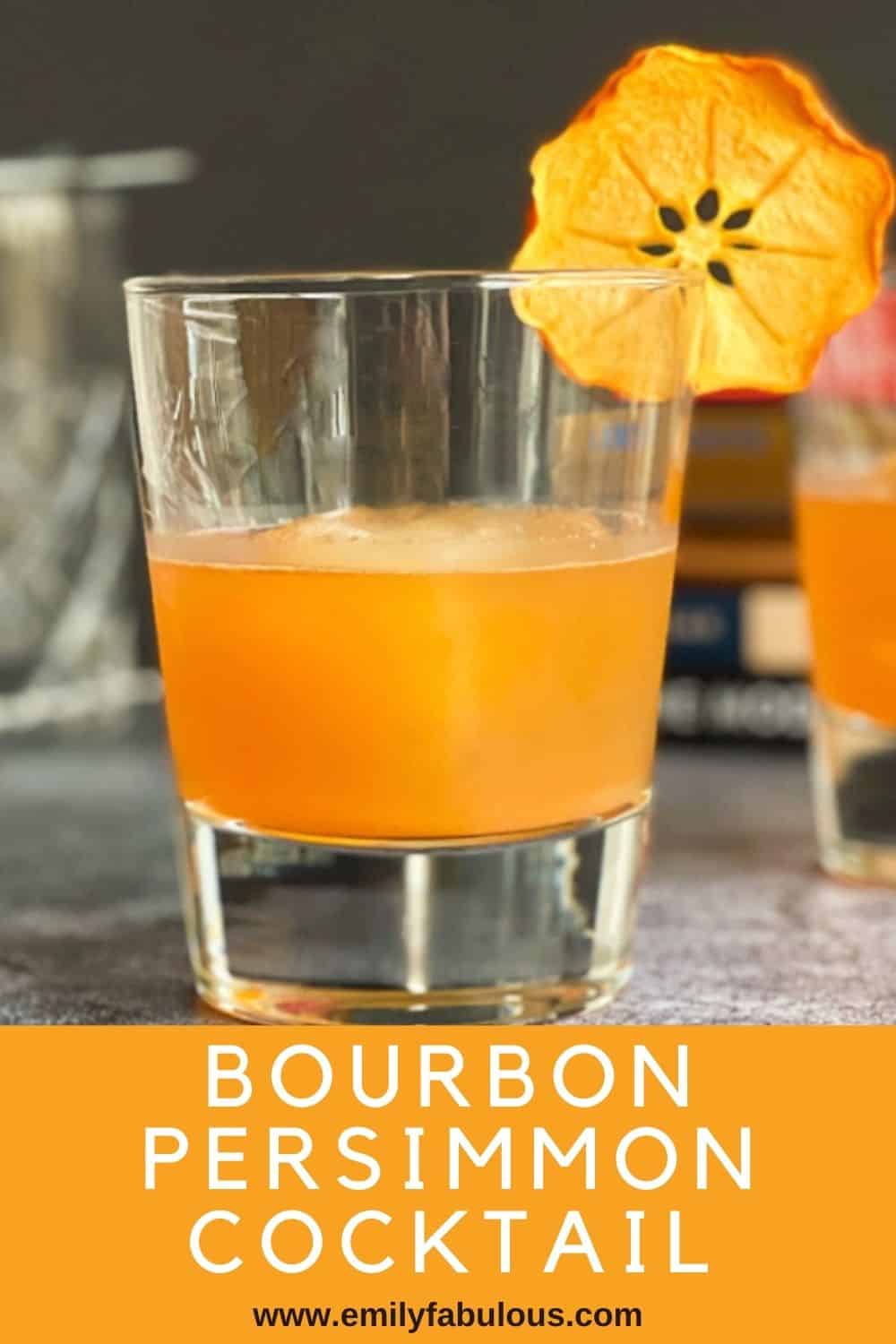 Bourbon Persimmon Cocktail | EmilyFabulous