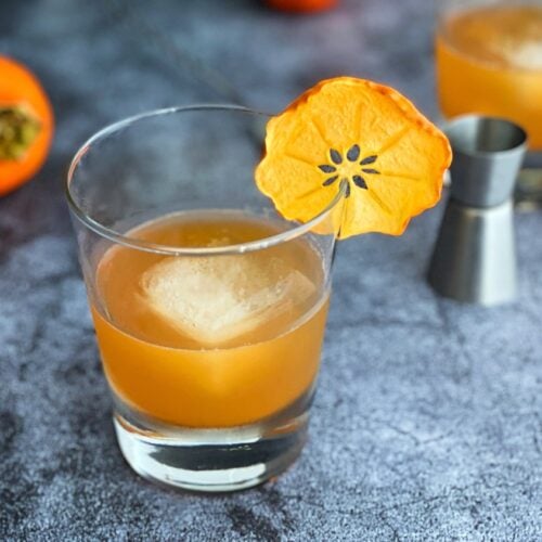 Bourbon Persimmon Cocktail | Old Fashioned | EmilyFabulous