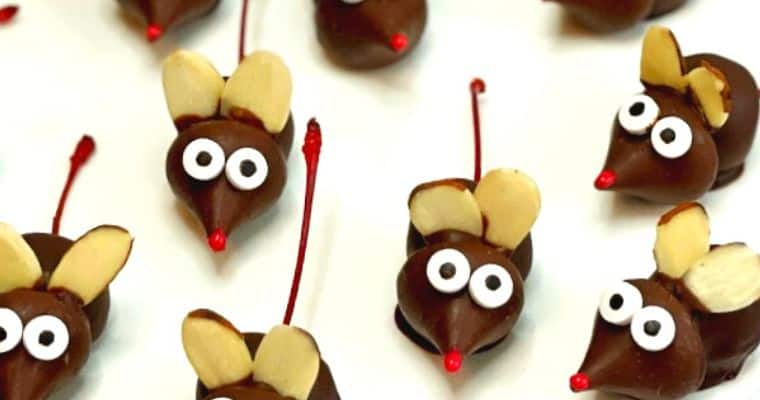 Chocolate Covered Cherry Mice - No Bake - EmilyFabulous