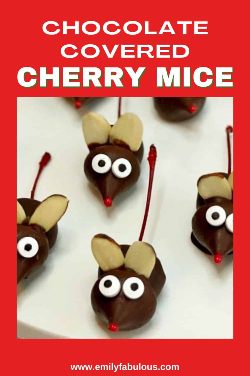 Chocolate Covered Cherry Mice | EmilyFabulous